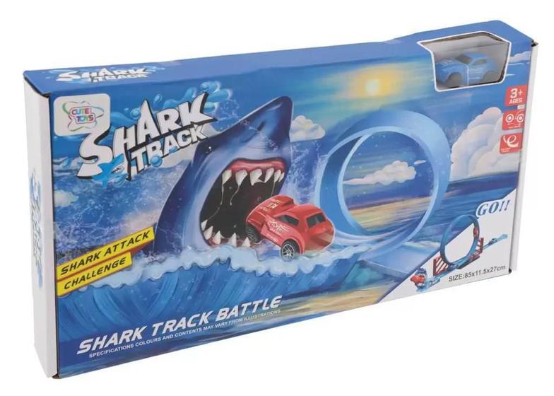 Pista Tubarão Com Carrinho Shark Track Loop 360 - Cute Toys - Pistas ...