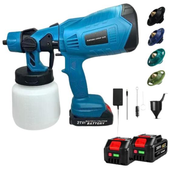 Pistola De Pintura A Bateria Sem Fio Pulverizador Tinta Hvlp - Exbom - Pulverizador - Magazine ...