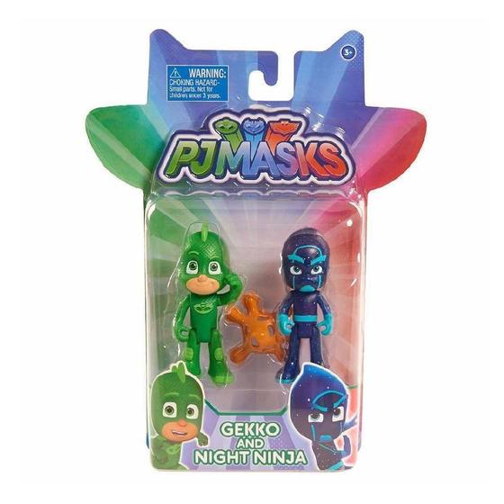 Pj Masks Boneco Lagartixo Com Luz e Ninja Noturno Dtc 4384 - Boneco PJ ...
