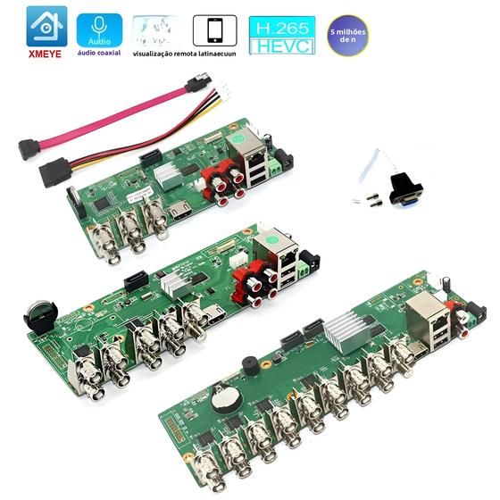 Placa 1080P Xmeye NVR DVR 4/8/16 Canais De Áudio Híbrido Sobre CCTV ...