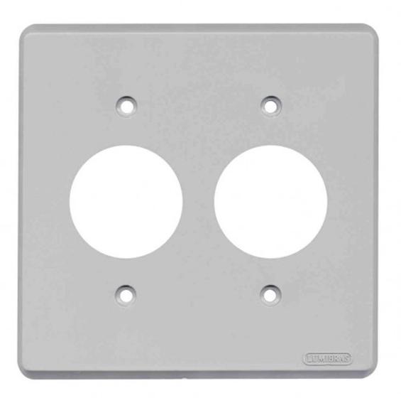 Placa 4x4 1 tomada redonda + 1 tomada redonda 13pl55 perlex - Espelho ...