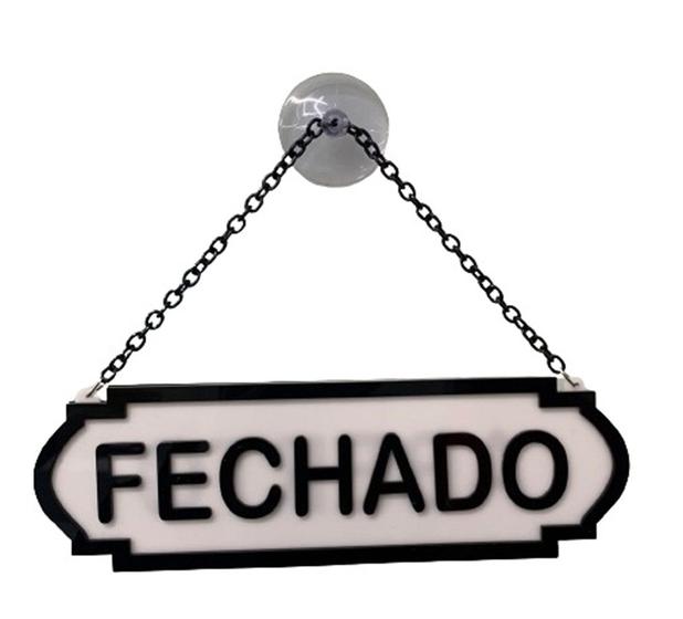 Placa Aberto Fechado de Acrilico para comercio - Shopping das Lojas ...
