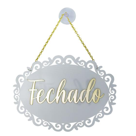 Placa Aberto/Fechado Retrô - Instalojas - Placa de Sinalização de ...