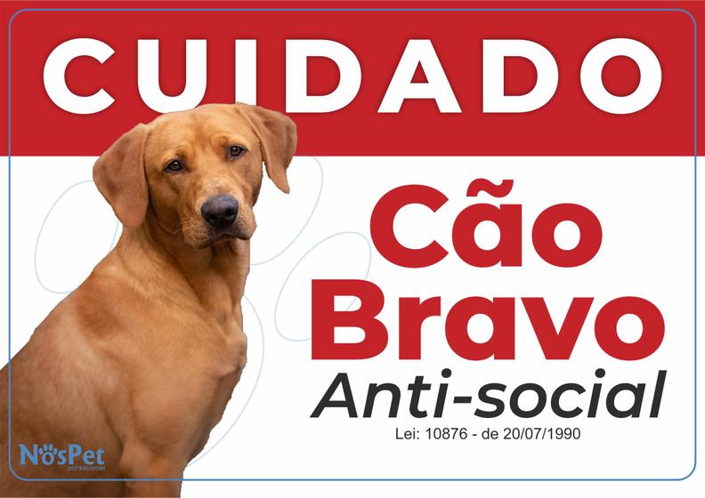 Placa Advertência Cuidado Cão Bravo Raças 30cm X 21cm X 3mm - Nóspet ...