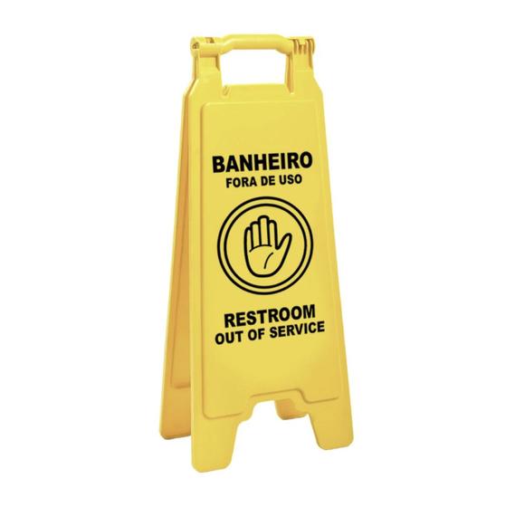 Placa Cavalete Alerta (Banheiro Fora de Uso) envio Imediato - L.A. Com ...