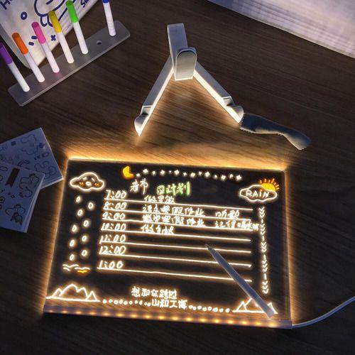 Placa Com Luz Led Para Desenho E Canetas E Apoio De Mesa - DIY - Caneta ...