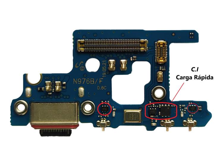 Placa Conector de Carga Dock Galaxy Note 10+ SM-N976B(5G) - Samsung ...