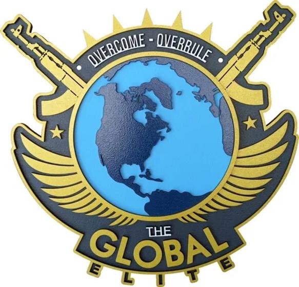Placa Csgo Global Elite Counter Strike Mdf Camadas - Usimade Decor ...
