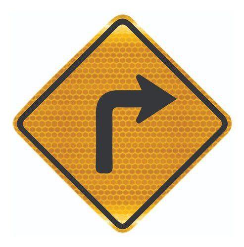 Placa Curva Acentuada A Direita Refletiva A-1b Ti - Artplacas - Placa ...