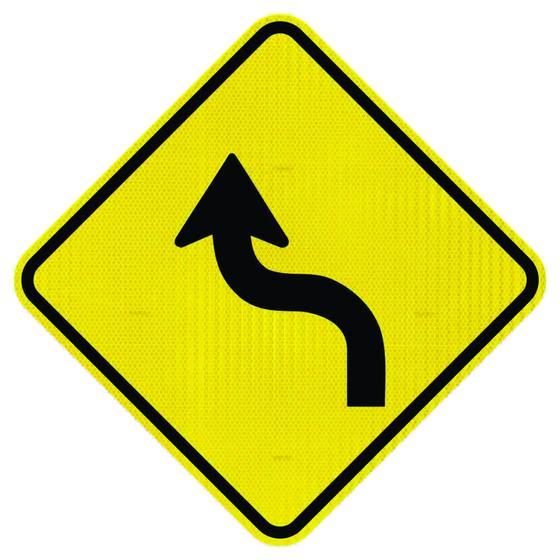 Placa Curva Acentuada Em S À Esquerda A-4a Refletivo Prismático 50x50 ...