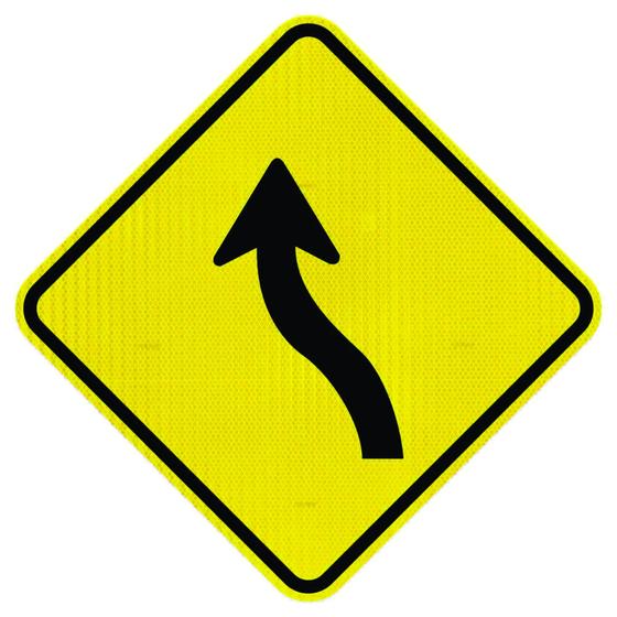 Placa Curva Em S À Esquerda A-5a Refletivo Prismático 50x50 - Afonso ...