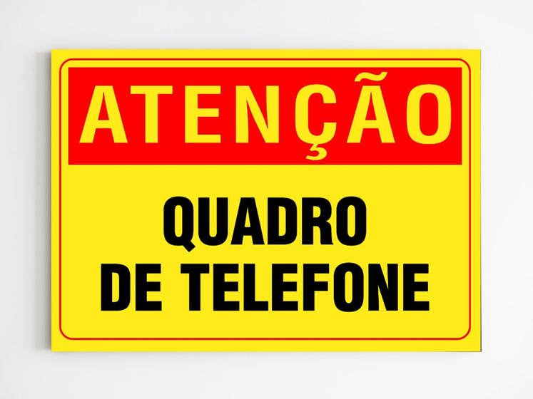 Placa de aviso atenção quadro de telefone sinalização mdf a4 - Genérico ...
