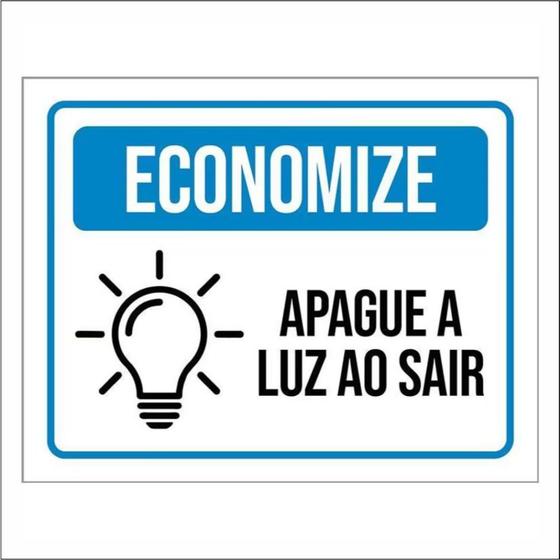 Placa de Aviso / Sinalização / Apague as Luzes ao Sair (15x20cm) - AL01 ...