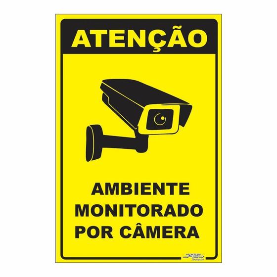 Placa de Aviso / Sinalização de Ambiente monitorado por câmeras - CA10 ...