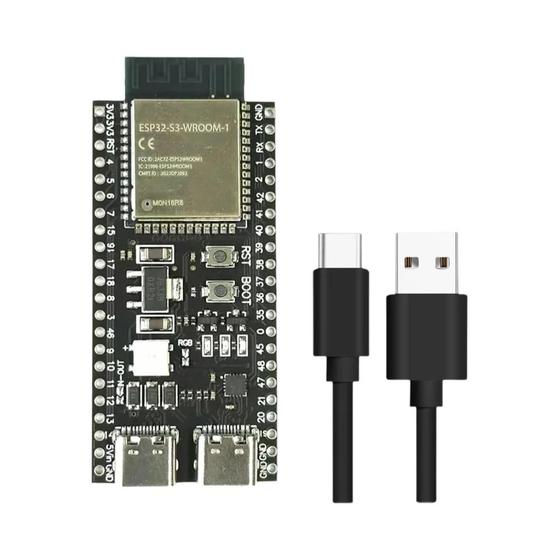 Placa de Desenvolvimento ESP32-S3 com Wi-Fi 2.4G - 44 Pinos, Type-C, 8MB PSRAM - Compatível com ...