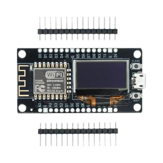 Placa de Desenvolvimento ESP8266 NodeMCU com Tela OLED de 0,96" e Módulo WiFi CH340G ESP-12F ...