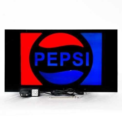Placa De Led 44 x 24cm Letreiro Luminoso Efeito Neon Pepsi - Mundo de ...