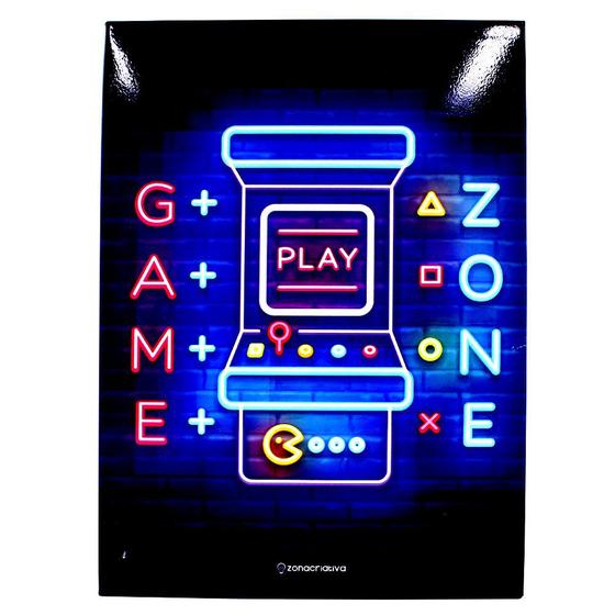 Placa de Metal Game Zone - 30 x 20 cm - UC_STORE - Quadro e Pôster ...