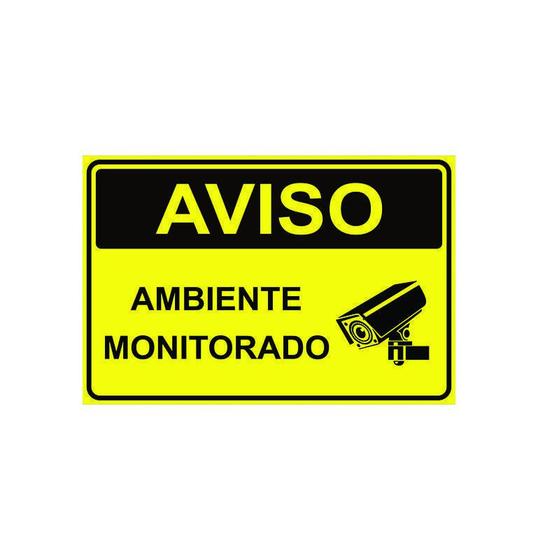 Placa De Monitoramento Por Câmera De Segurança 25X17Cm 14 - Nt ...