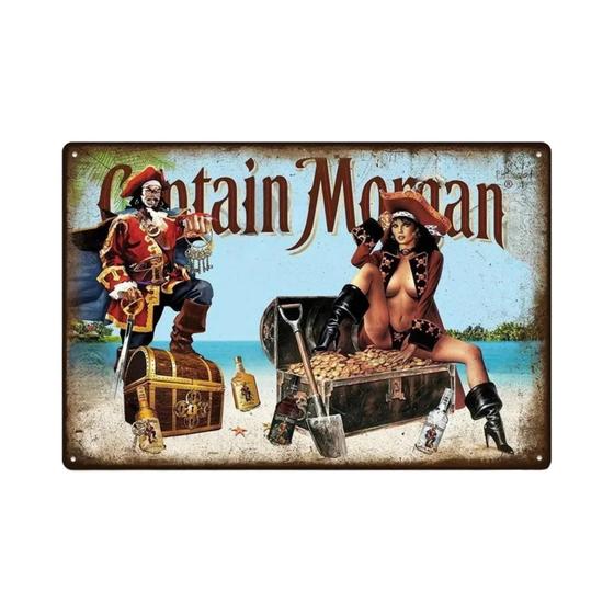 Placa De Parede De Capitão Vintage, Sinal De Lata De Metal Para Homem, Caverna, Casa, Café ...