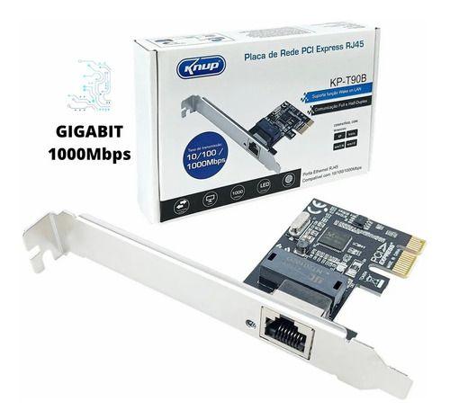 Placa De Rede Pci-express Pcie X1 10/100/1000 Mb/s Rj45 - Knup - Placa ...