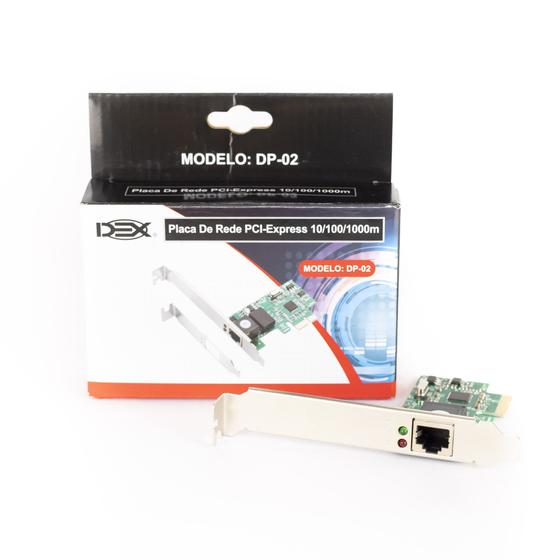 Placa de rede RJ45 10/100/1000Mbps PCI-express DP-02 DEX - Placa de ...
