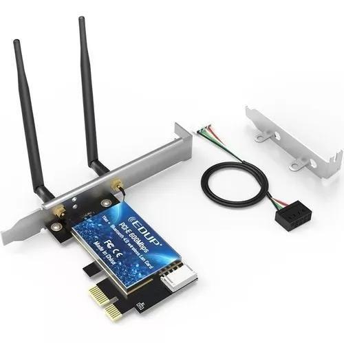 Placa De Rede Wi-fi Dual Band 2.4g/5ghz 600mbps Bluetooth 4.0 Pci-e ...