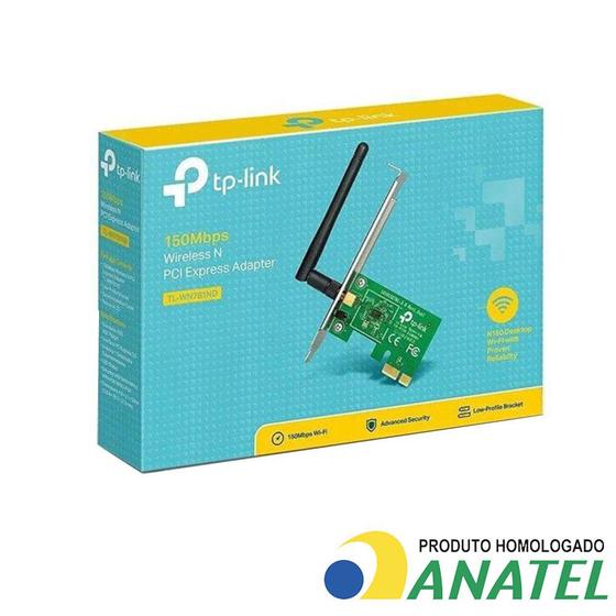 Placa de rede wireless pci-e tp-link tl-wn781nd 150mbps 1 antena ...