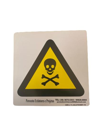 Placa de Risco de exposição a produtos tóxicos - PARACATU EXTINTORES ...