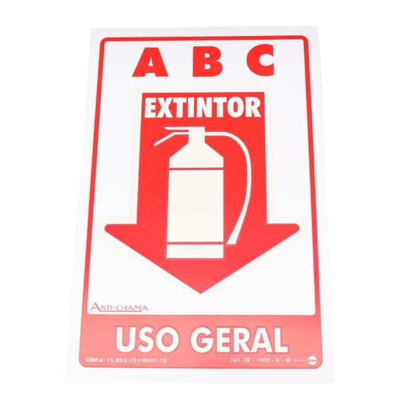 Placa de Sinalização ABC EXTINTOR USO GERAL Ref PAF 485 ENCARTALE ...