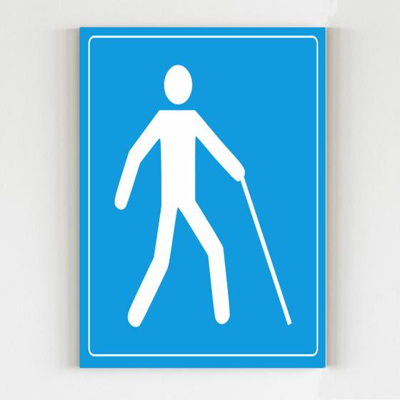 Placa de sinalização acessibilidade deficiente visual cego - Genérico ...