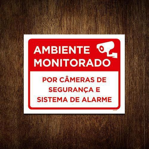 Placa De Sinalização - Ambiente Monitorado 36X46 - Sinalizo - Placa de ...