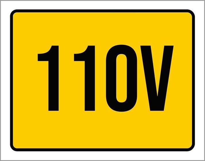 Placa De Sinalização - Atenção 110 Volts 18X23 - Sinalizo - Placa de ...