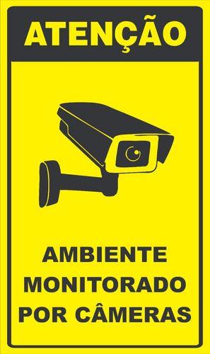 Placa De Sinalização Atenção Ambiente Monitorado Por Câmeras - Afonso ... Placa De Sinalização Atenção Ambiente Monitorado Por Câmeras - Afonso ...