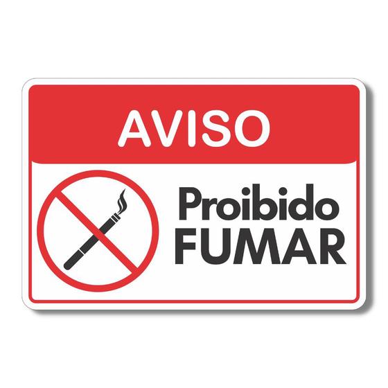 Placa de Sinalização Aviso Proibido Fumar 20x30 cm - Art Print - Placa ...