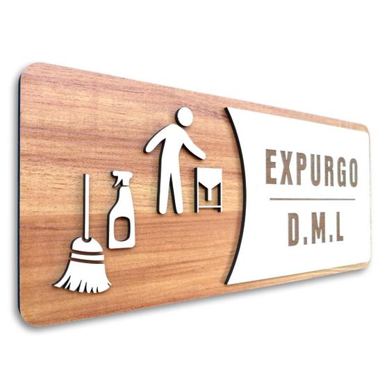 Placa De Sinalização Expurgo - DML - MDF 30x13cm - Victare - Placa de ...