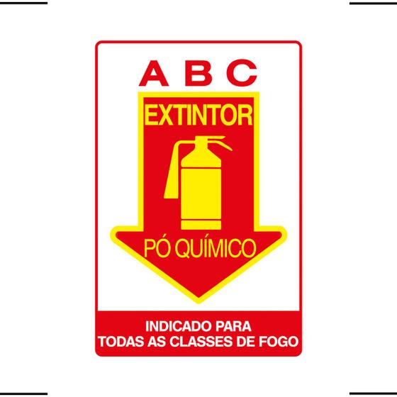 Placa De Sinalização Extintor ABC Pó Químico 20x30 Ekomunike - X-715 ...