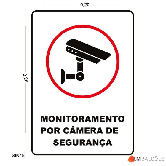 Placa de Sinalização Monitoramento por Câmera de Segurança - LM Balcoes ...
