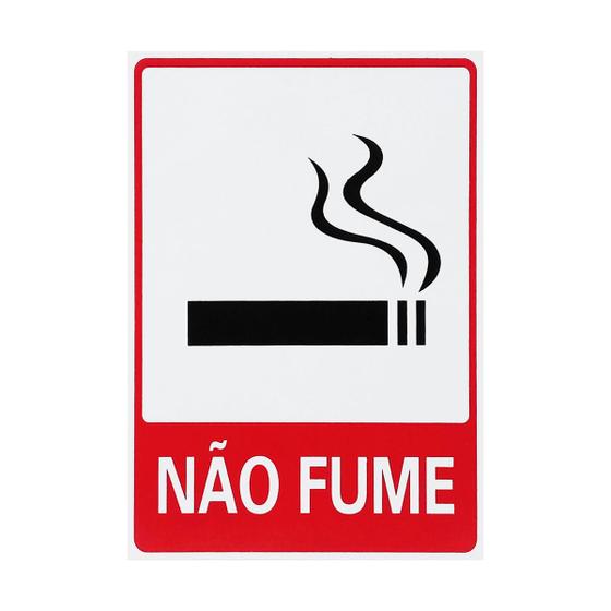 Placa De Sinalização Não Fume 15x20 Acesso - P-28 F9e - Placa de ...