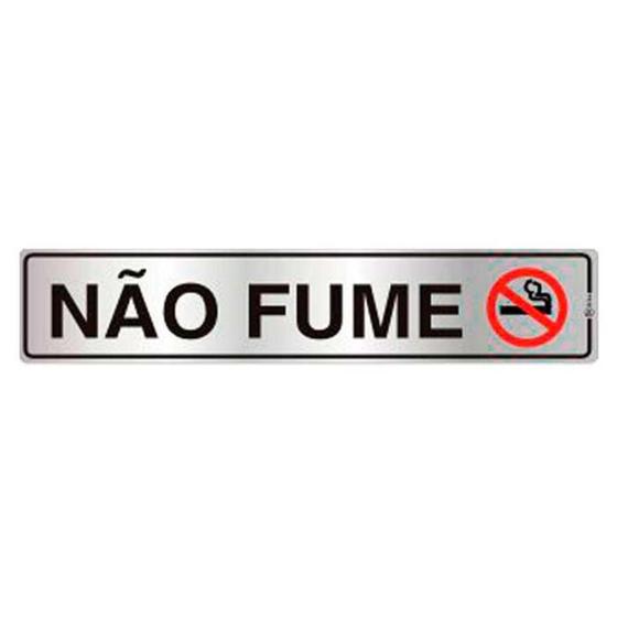 Placa de Sinalização Não Fume em Alumínio 05x25cm C05075 Indika - Placa ...