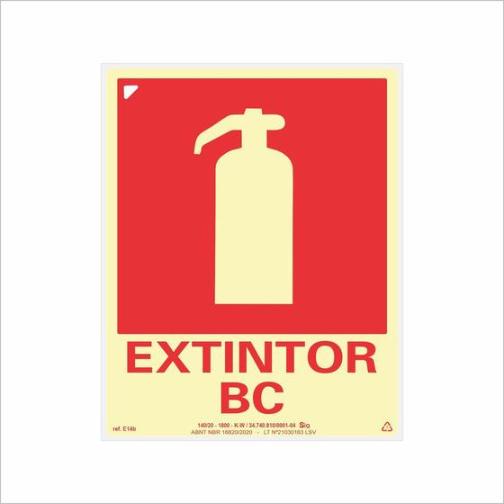 Placa de Sinalização para Extintor Classe BC - Sig Sinalizações ...