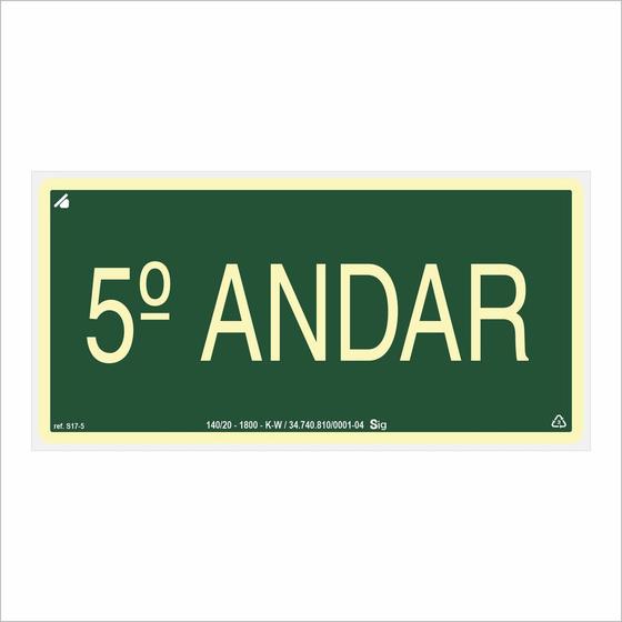 Placa de Sinalização Pavimento 5º Andar - Sig Sinalizações - Placa de ...