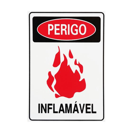 Placa De Sinalização Perigo Inflamável 20x30 Acesso - S-208 F9e - Placa ...