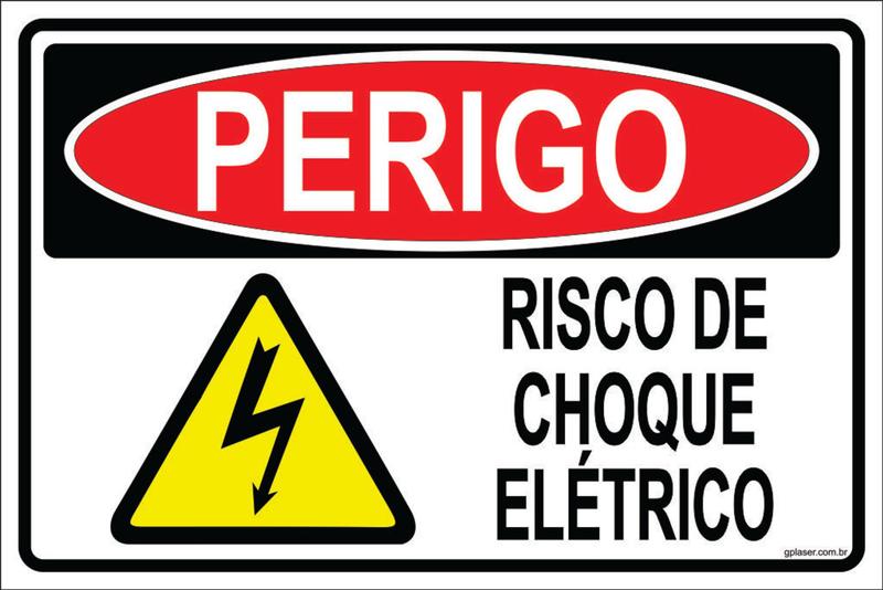 Placa de Sinalização(Perigo Risco de choque eletrico) - Gplaser - Placa ...