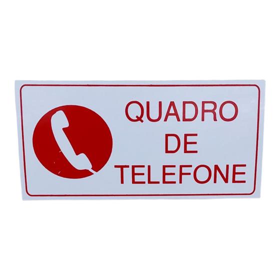 Placa de Sinalização quadro de TELEFONE 10x20 letra vermelha - ASELETRO ...
