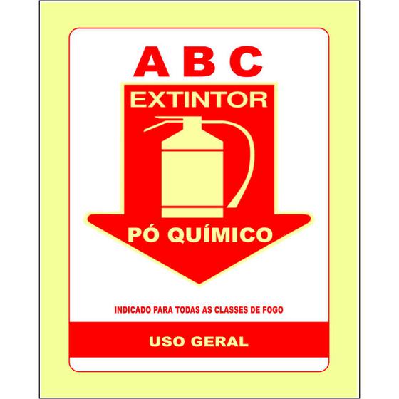 Placa de Sinalização Tamanho:60x40 Extintor ABC (Ps 1mm) - Star Color ...