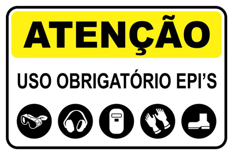 Placa de sinalização uso obrigatório de epi's - PVC - Placa de ... Placa de sinalização uso obrigatório de epi's - PVC - Placa de ...