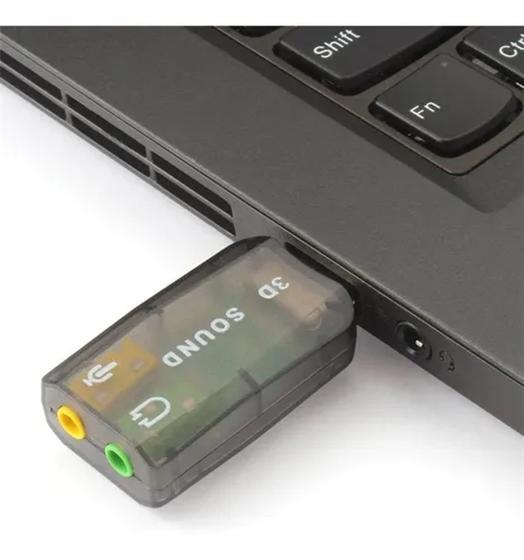 Placa De Som P2 Usb 5.1 Adaptador Áudio 3d Sound Pc Notebook ...