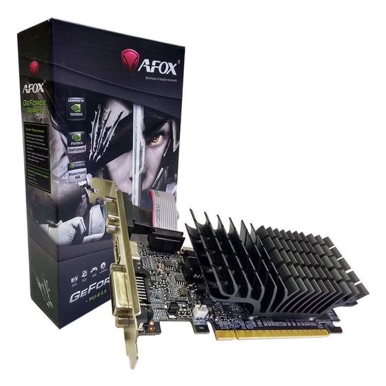 Placa de Vídeo Afox Geforce G210, 1GB DDR3, 64BIT, DVI/HDMI/VGA - Placa de Vídeo - Magazine Luiza