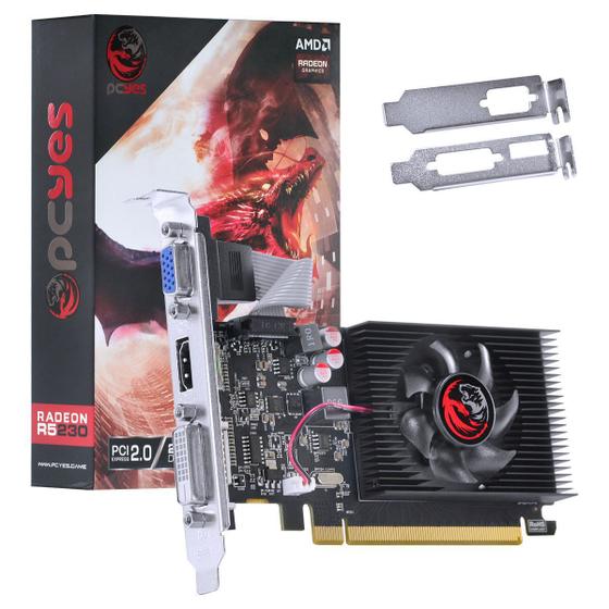 Placa de Vídeo AMD R5 230 Low Profile 2GB DDR3 64 Bits PcYes - Placa de ...